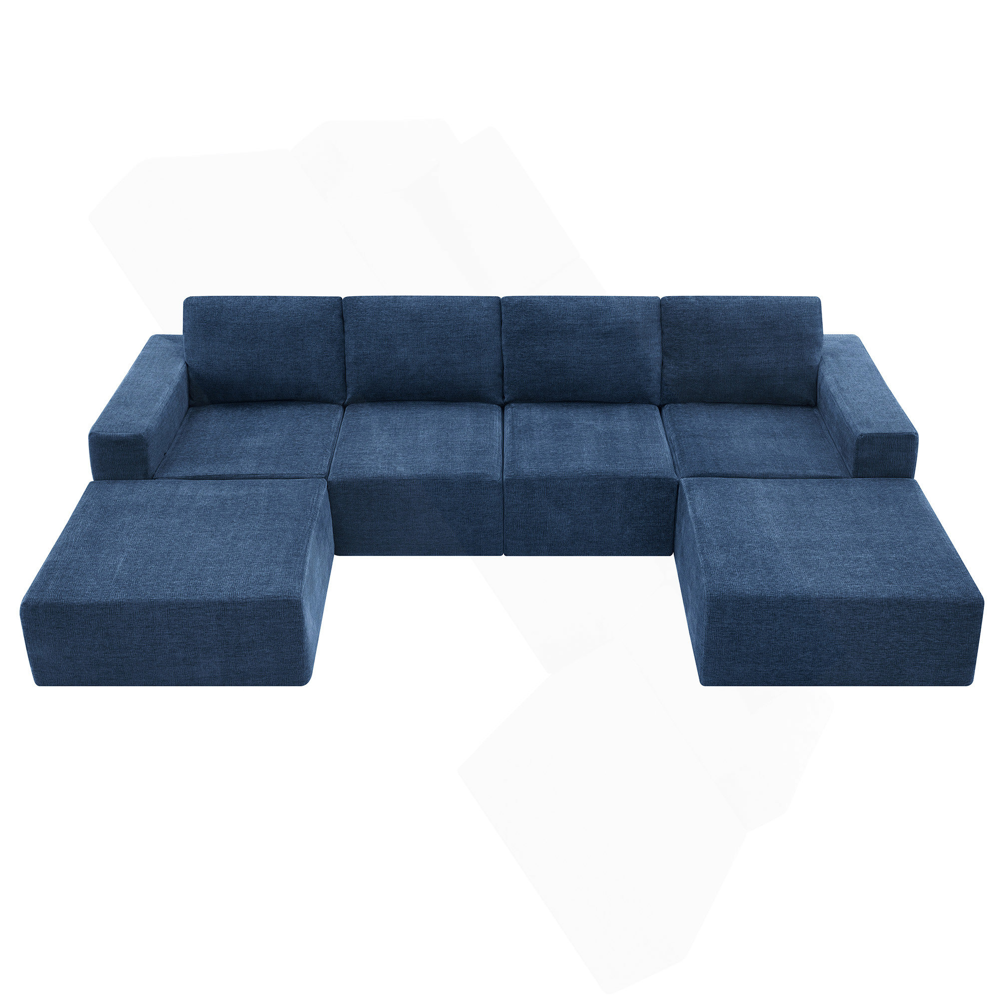 Ivy Bronx 110*72" Modular U Shaped Sectional Sofa,Luxury Chenille Floor Couch Set,Upholstered ...
